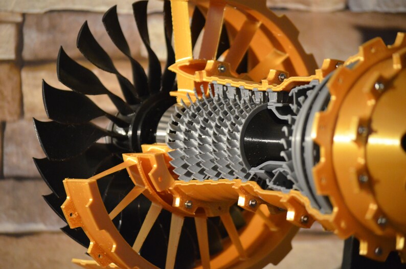 Jet Turbofan Aircraft Engine | 3D Printed | Gift | Office Dècor ...