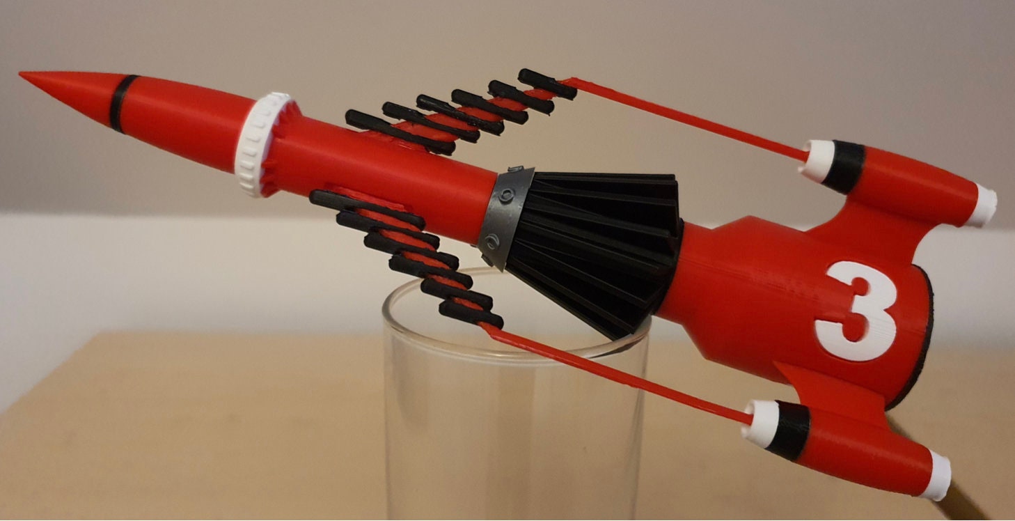 THUNDERBIRD 3 Model 3D Printed Gift Rocket Detailed Replica Desk ...