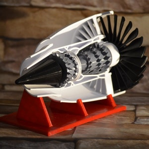 Spinning GE Jet Aircraft Engine | 3D Printed | Gift | Office Dècor ...