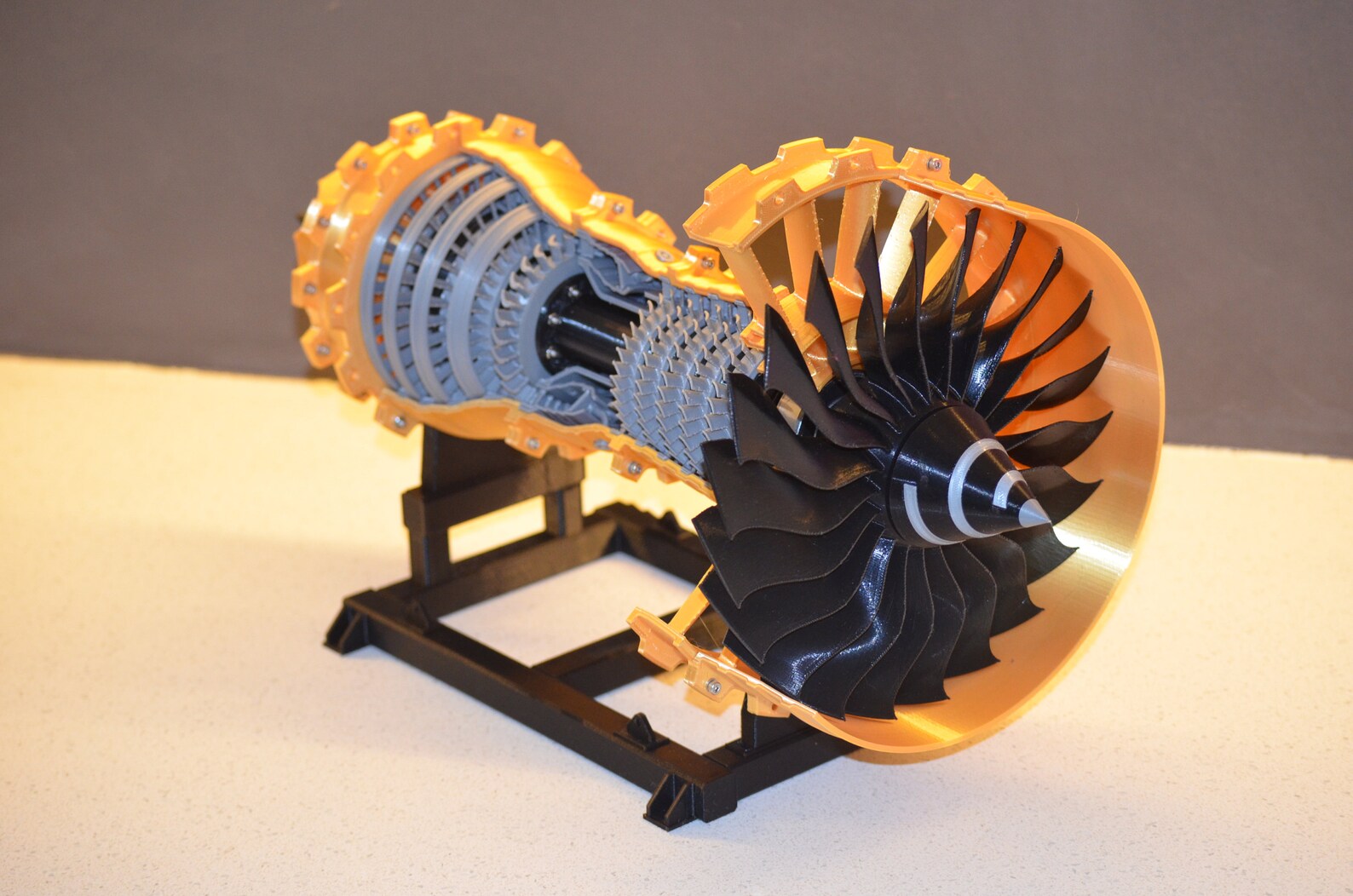 Jet Turbofan Aircraft Engine 3D Printed Gift Office Dècor Kinetic ...