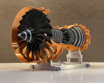 White Jet Turbofan Aircraft Engine 3D Printed Office Dècor Kinetic ...