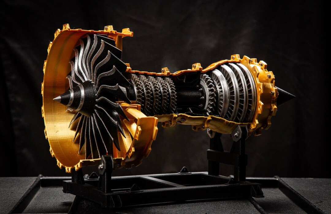 Jet Turbofan Aircraft Engine 3D Printed Gift Office - Etsy