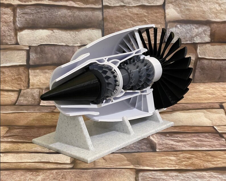 Spinning GE Jet Aircraft Engine 3D Printed Gift Office - Etsy