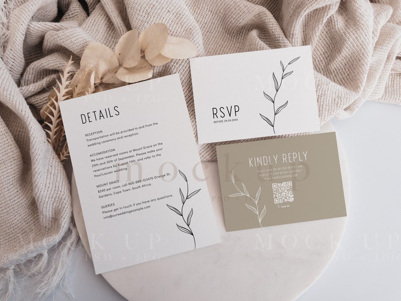 Wedding Invitation Set Mockup, Wedding Suite Mockup, 5x7 Card Mockup ...