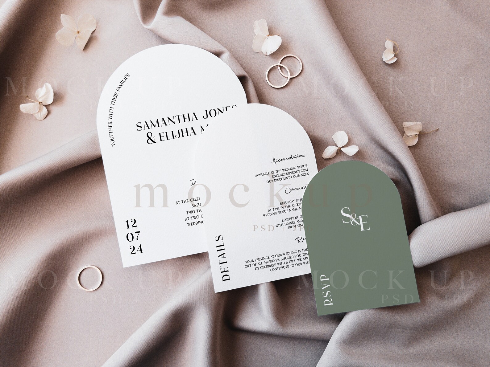 Arch Wedding Invitation Mockup, Wedding Set Mockup, Arch Wedding Suite ...
