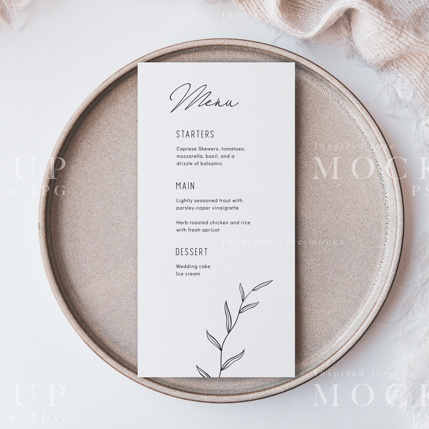 4x8 Wedding Menu Mockup, Card Mockup, Wedding Invitation Mockup ...