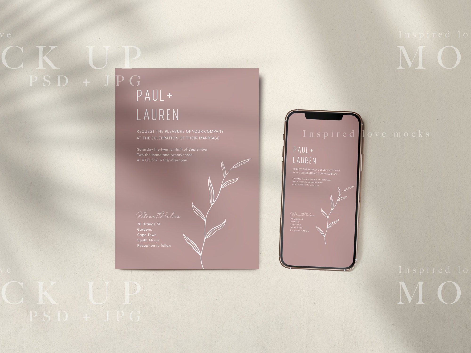 Digital Invite Mockup, Phone Screen Mockup, Card and Device Mockup ...