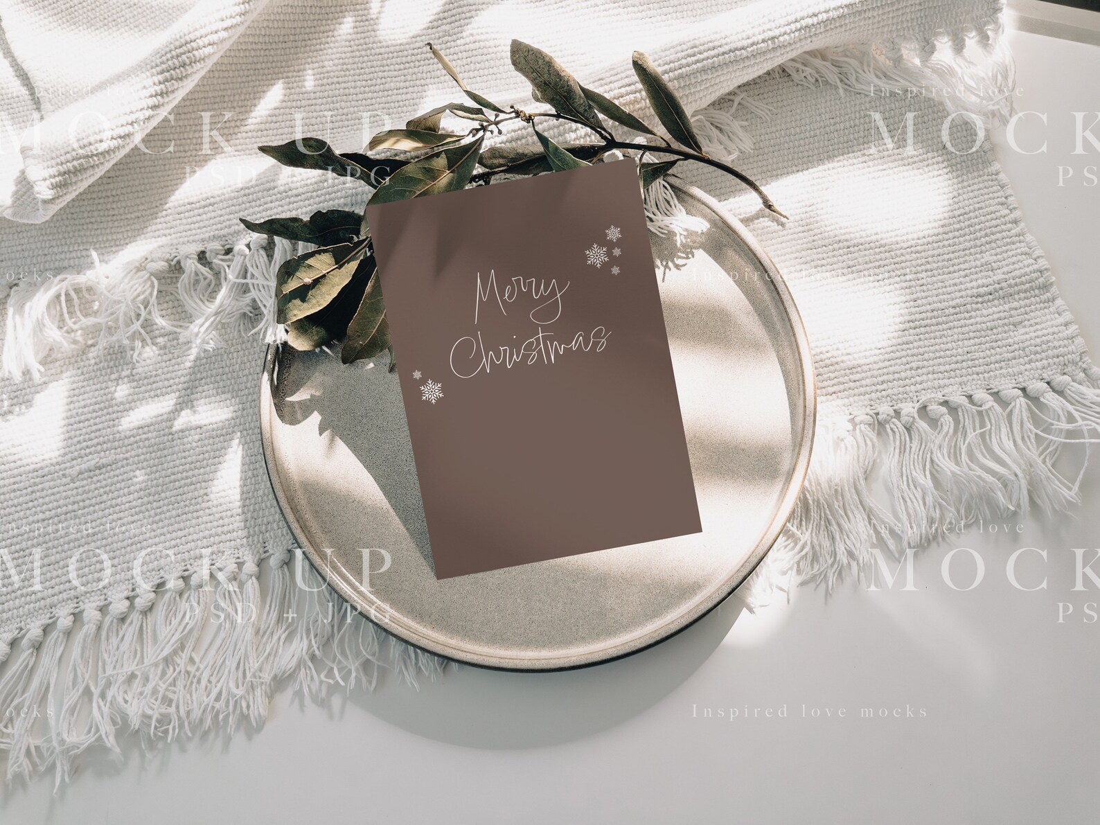 5x7 Card Mockup Smart Object, Greeting Card Mockup Simple White ...