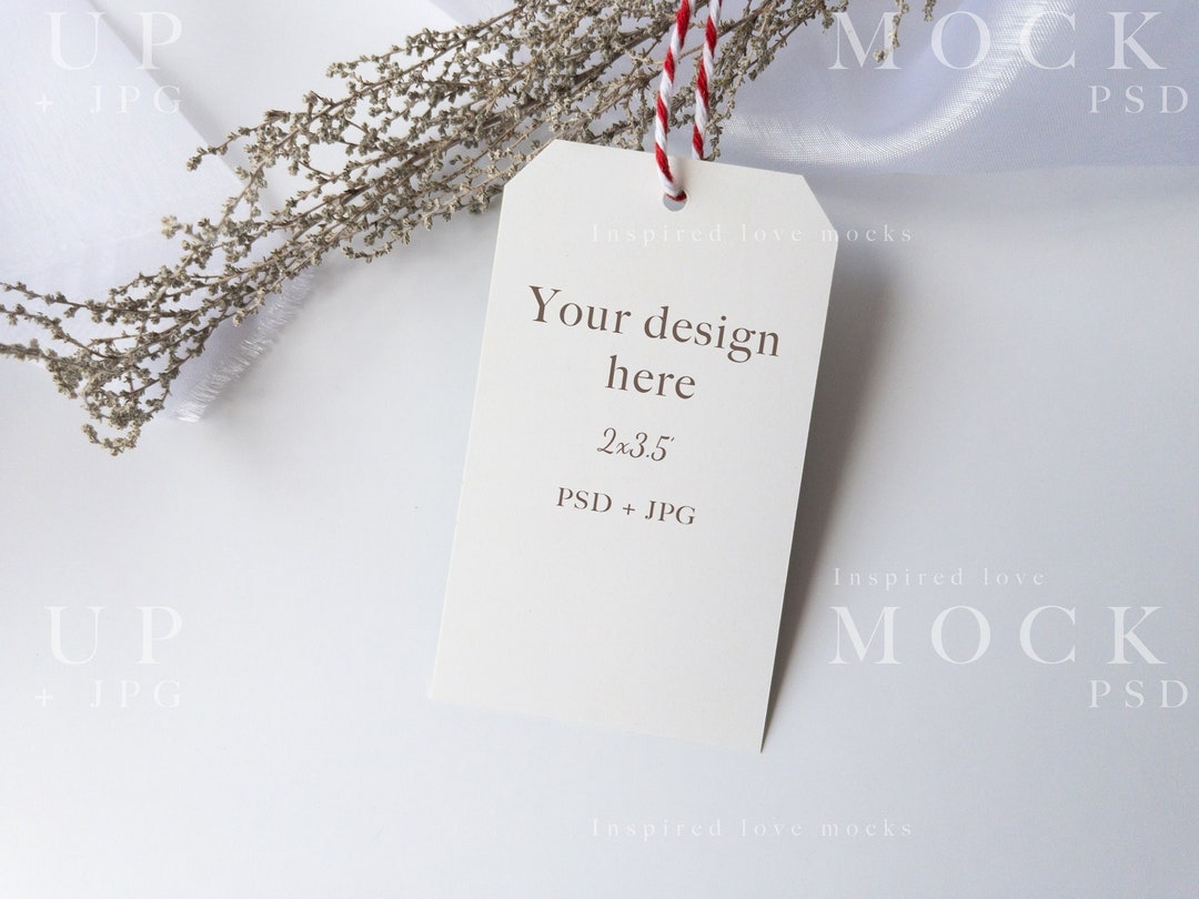 Favor Tag Mockup, Present Tag Mockup, Gift Tag Mockup, 2x3.5 Mockup ...