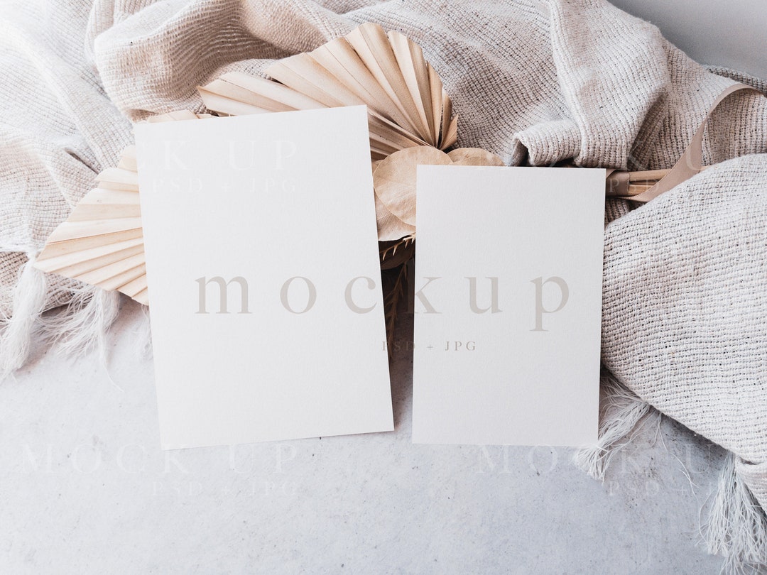 5x7 Card Mockup, Wedding Invitation Set Mockup, Wedding Suite Mockup ...