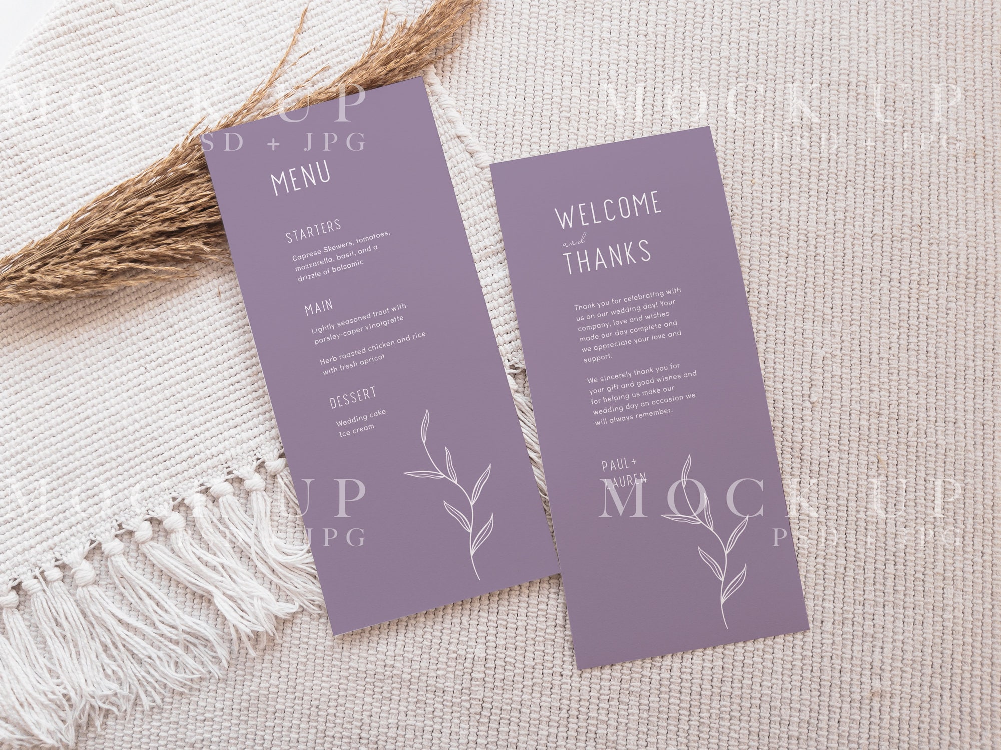 Program Mockup Wedding Program Mockup Double Program Mockup - Etsy