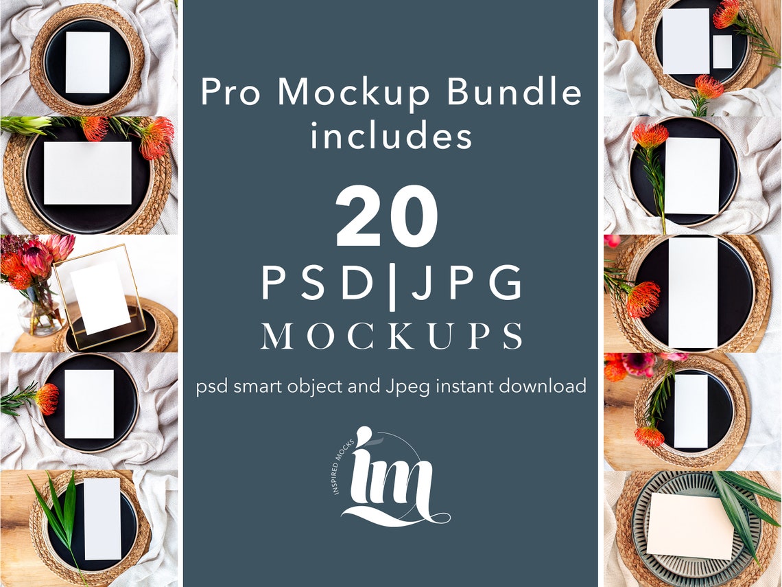 20 Wedding Mockup Bundle | Card Stationery Mockup Templates | Mockup ...