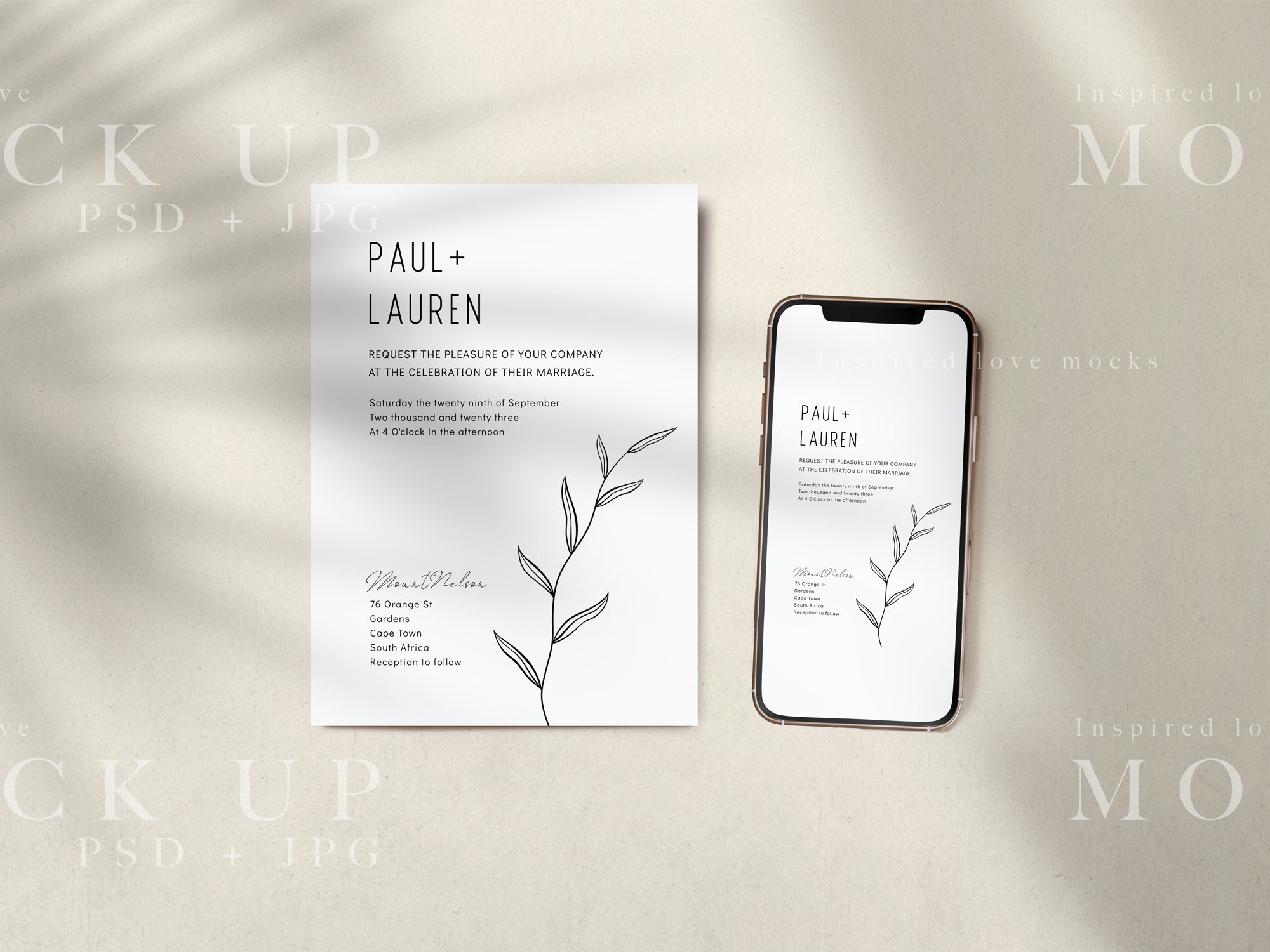 Digital Invite Mockup, Phone Screen Mockup, Card and Device Mockup ...