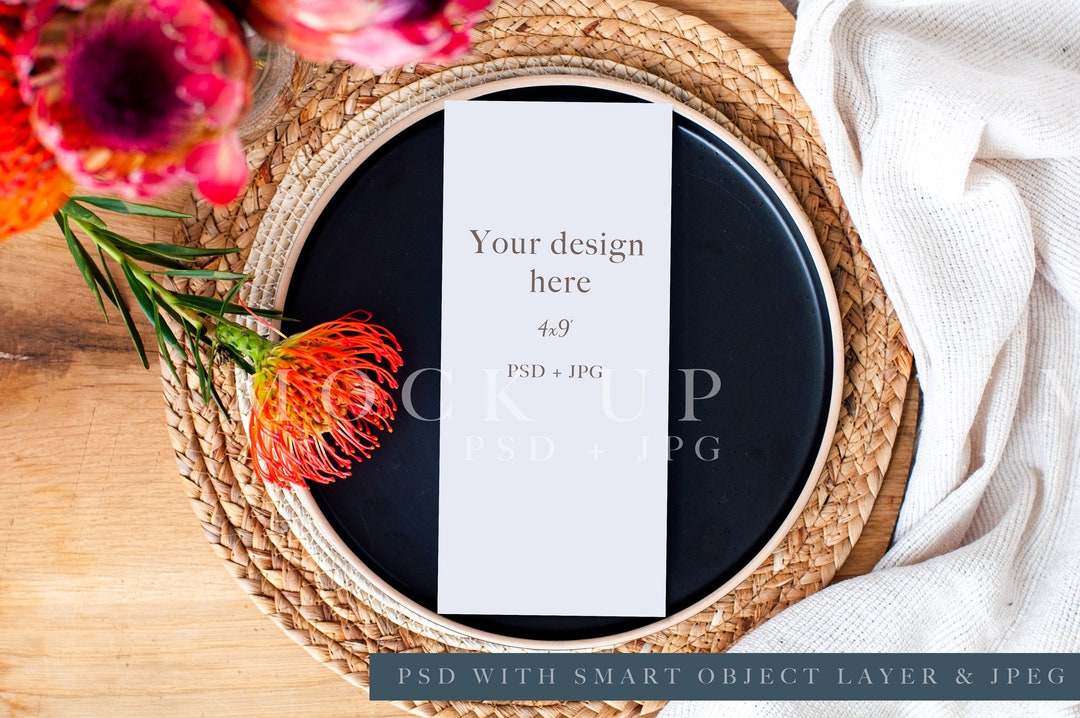 Wedding Menu Mockup, Wedding Program Mockup, Details Card Mockup ...
