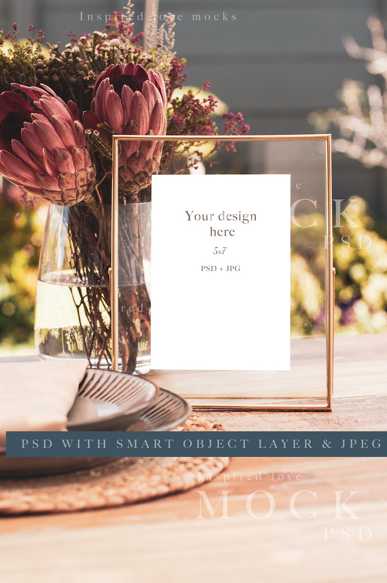Frame Mockup, Sign Mockup in Gold Frame for Wedding Signs or Special ...