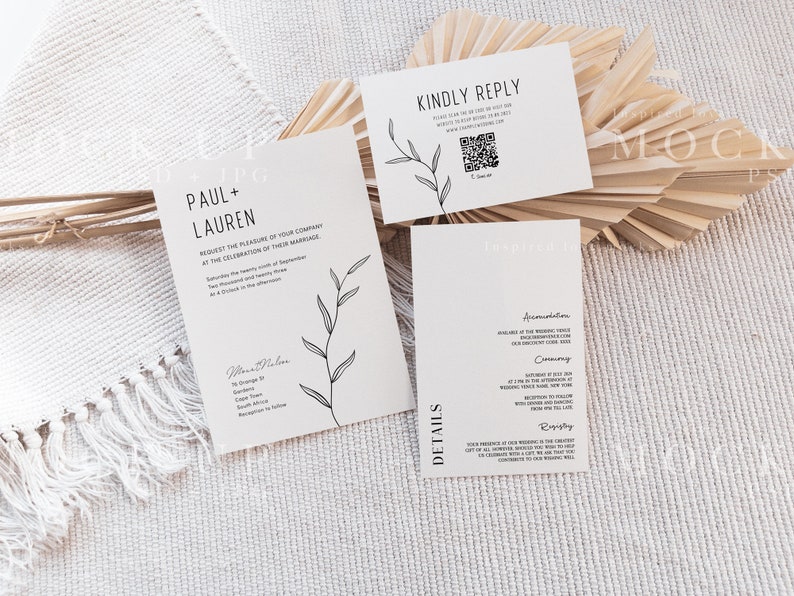 Invitation Set Mockup, Wedding Suite Mockup, Wedding Mockup, 5x7 Card ...