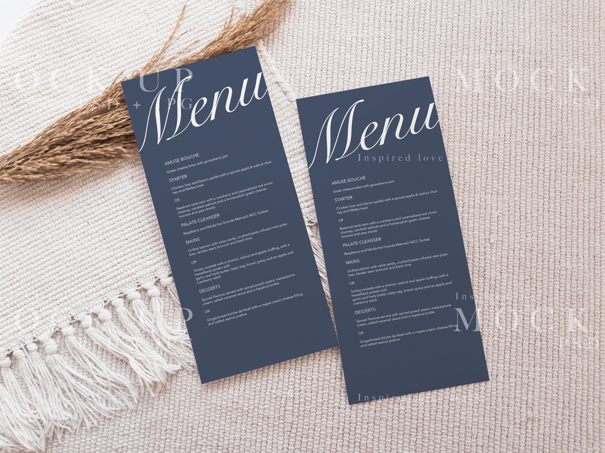 Program Mockup Wedding Program Mockup Double Program Mockup - Etsy