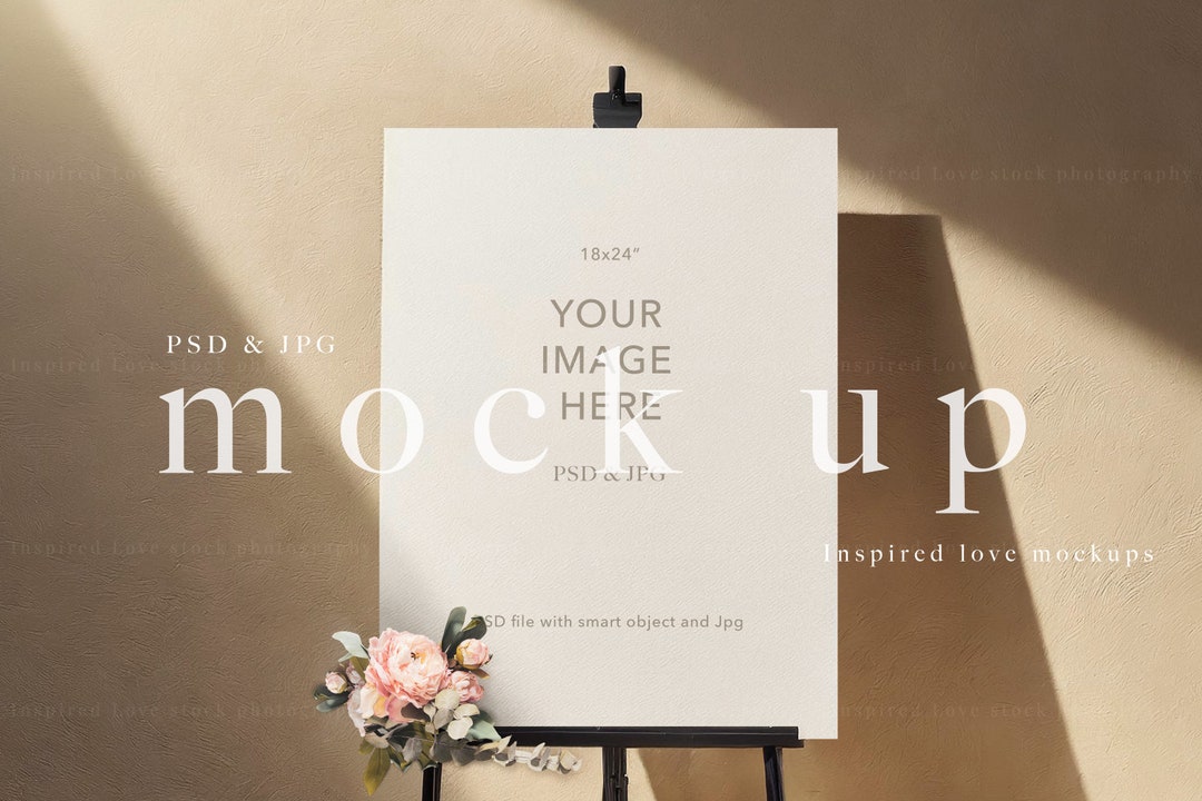 Welcome Sign Mockup, Wedding Sign Mockup, 18x24 Sign Mockup, Minimalist ...