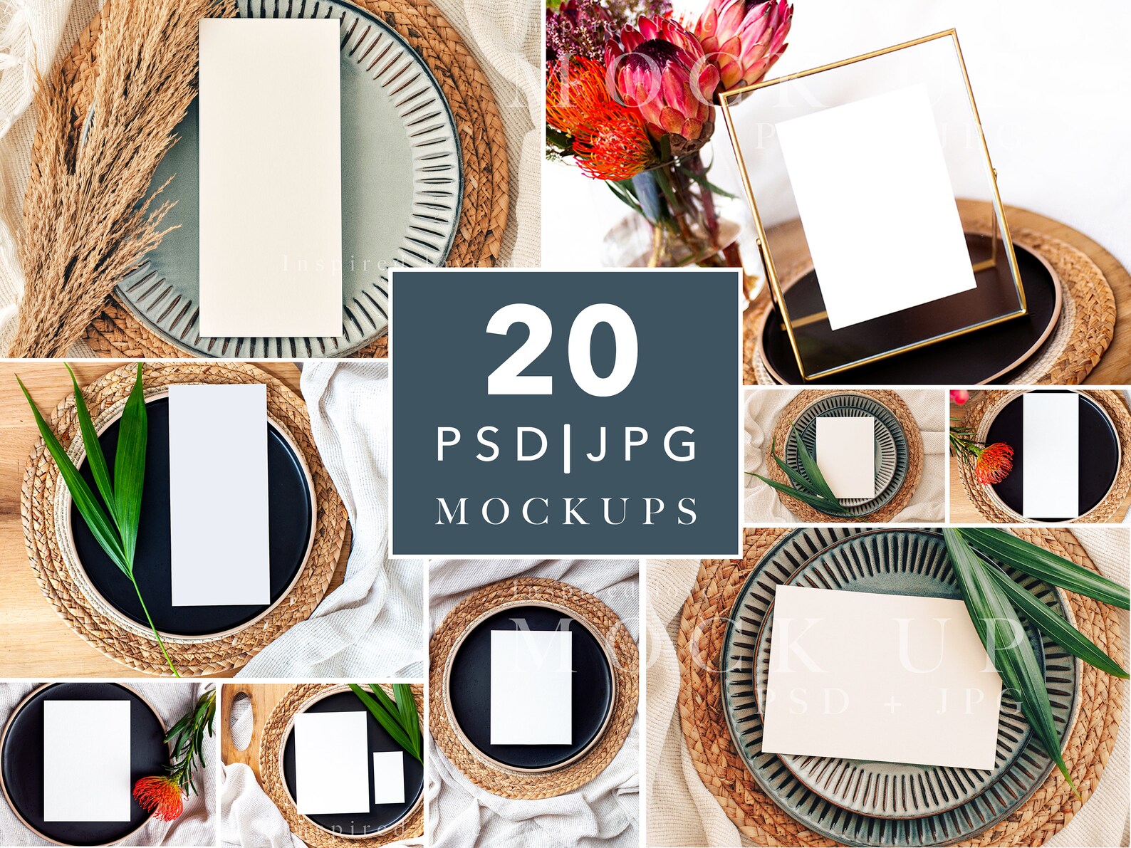 20 Wedding Mockup Bundle | Card Stationery Mockup Templates | Mockup ...