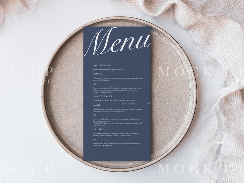 4x8 Wedding Menu Mockup, Card Mockup, Wedding Invitation Mockup ...