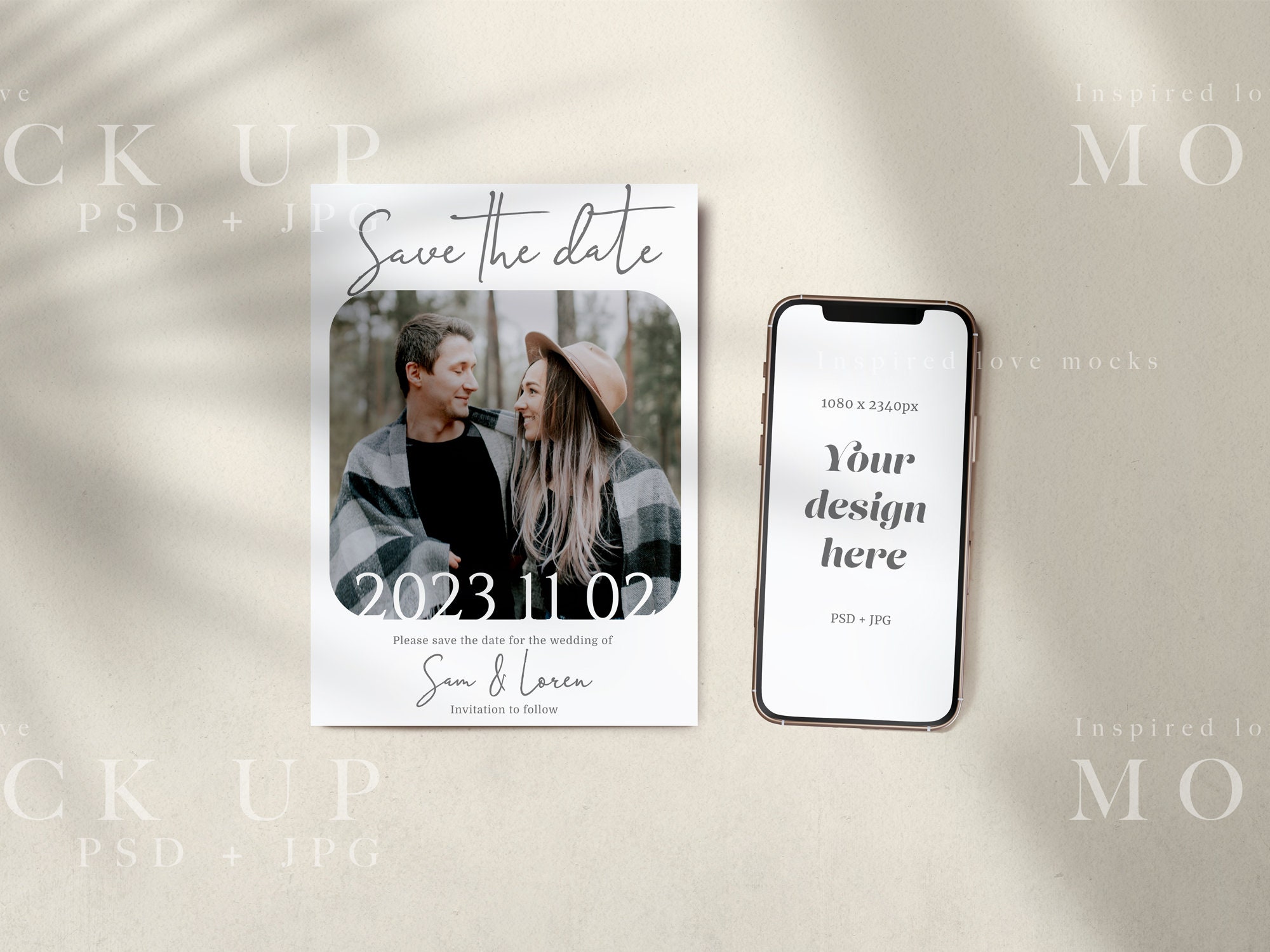 Digital Invite Mockup, Phone Screen Mockup, Card and Device Mockup ...