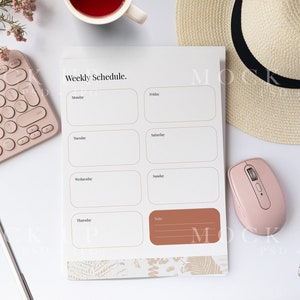 Planner Mockup, 8x11 Paper Mockup, Printable Planner Mockup, Desk ...