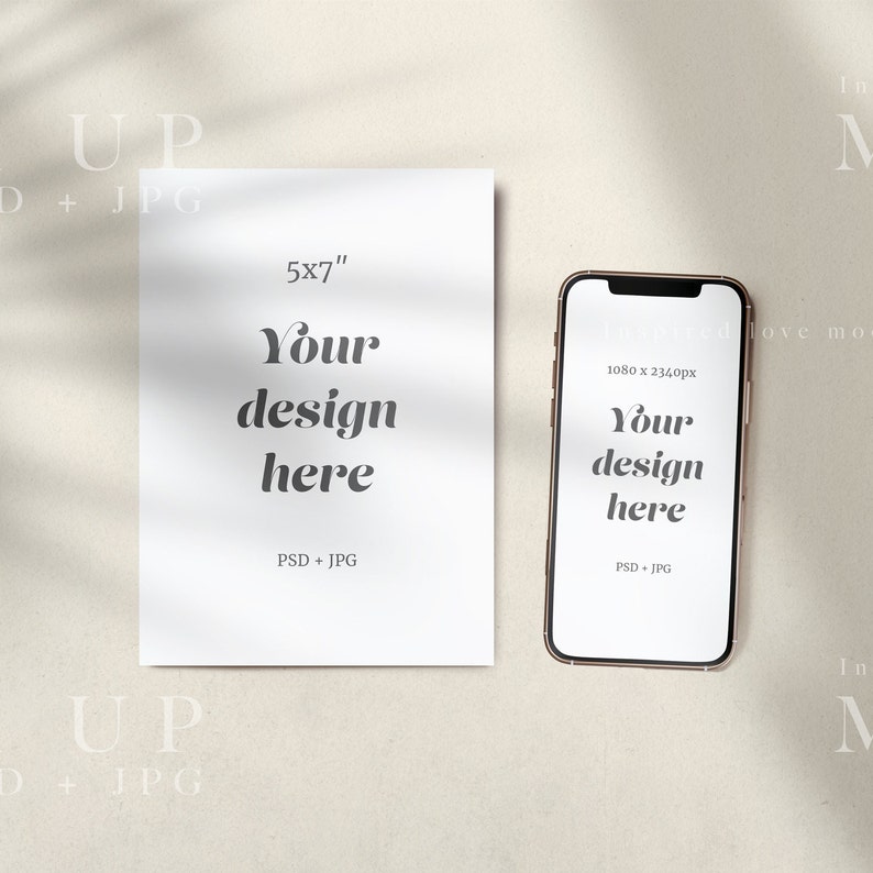 Digital Invite Mockup Phone Screen Mockup Card and Device - Etsy