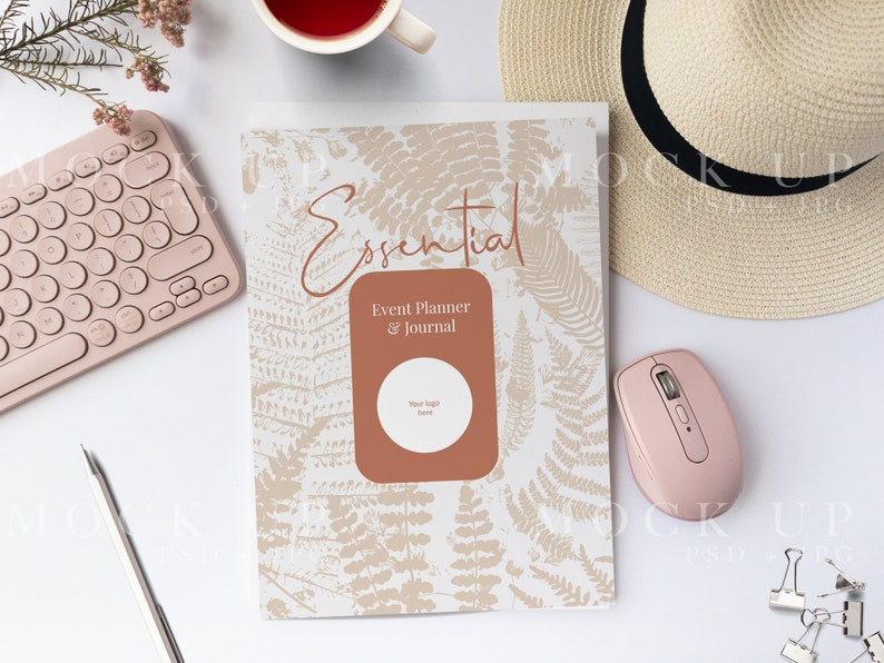 Planner Mockup, 8x11 Paper Mockup, Printable Planner Mockup, Desk ...