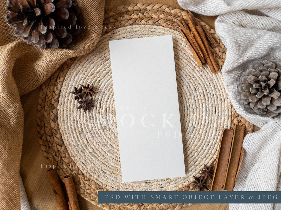 Rustic Christmas Menu Mockup for Festive Events Stationery Template ...