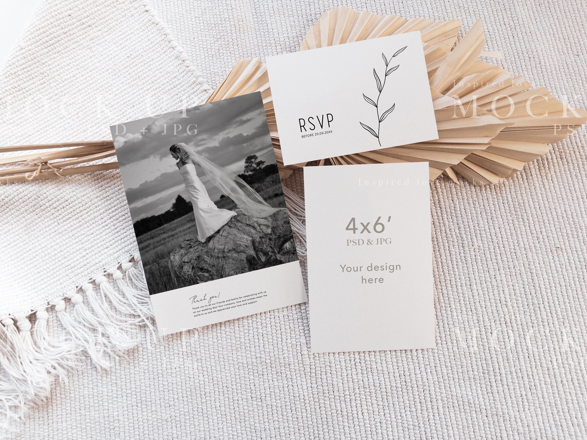 Invitation Set Mockup, Wedding Suite Mockup, Wedding Mockup, 5x7 Card ...