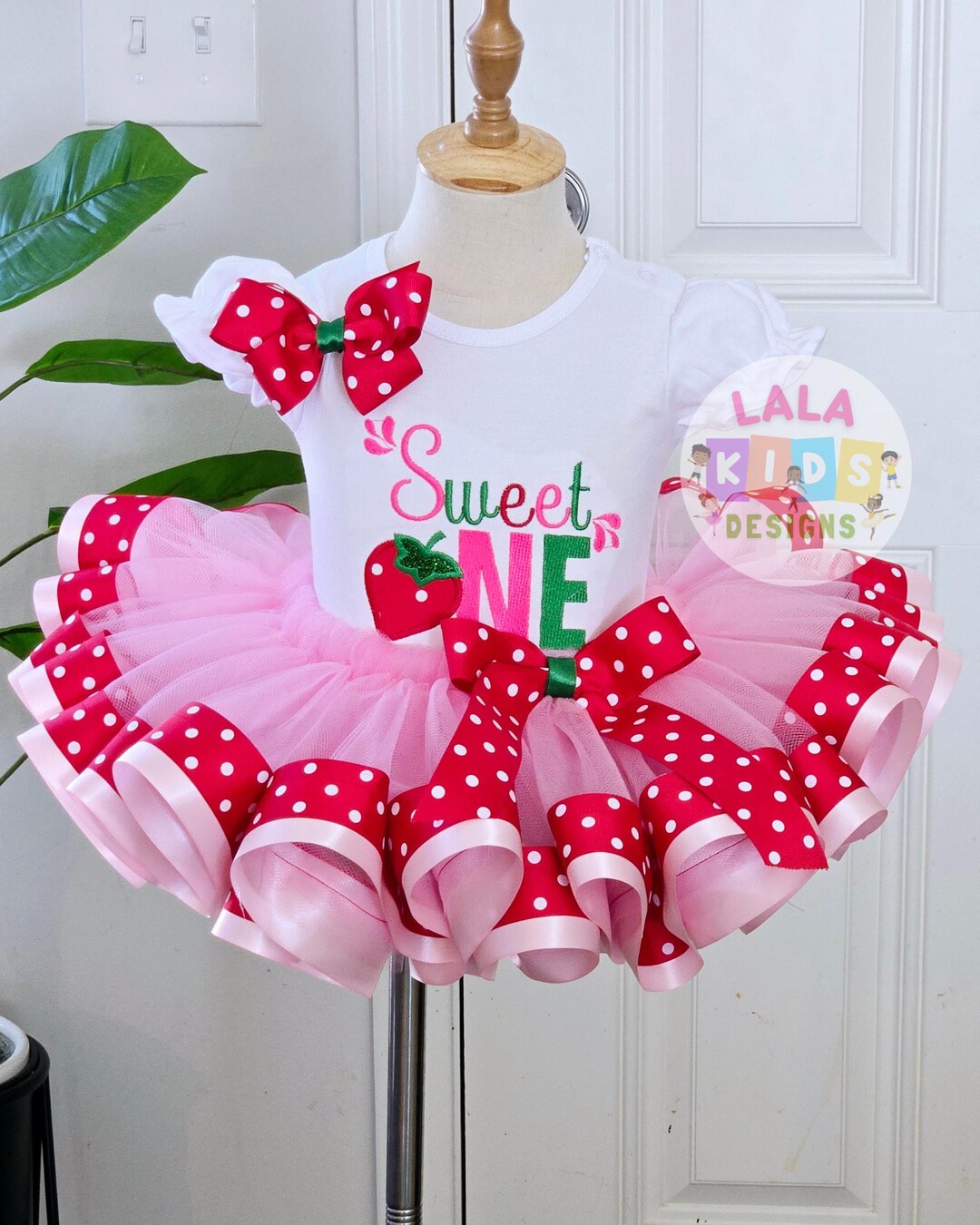 Embroidered Strawberry Birthday Tutu Outfit, Embroidered Baby Outfit ...