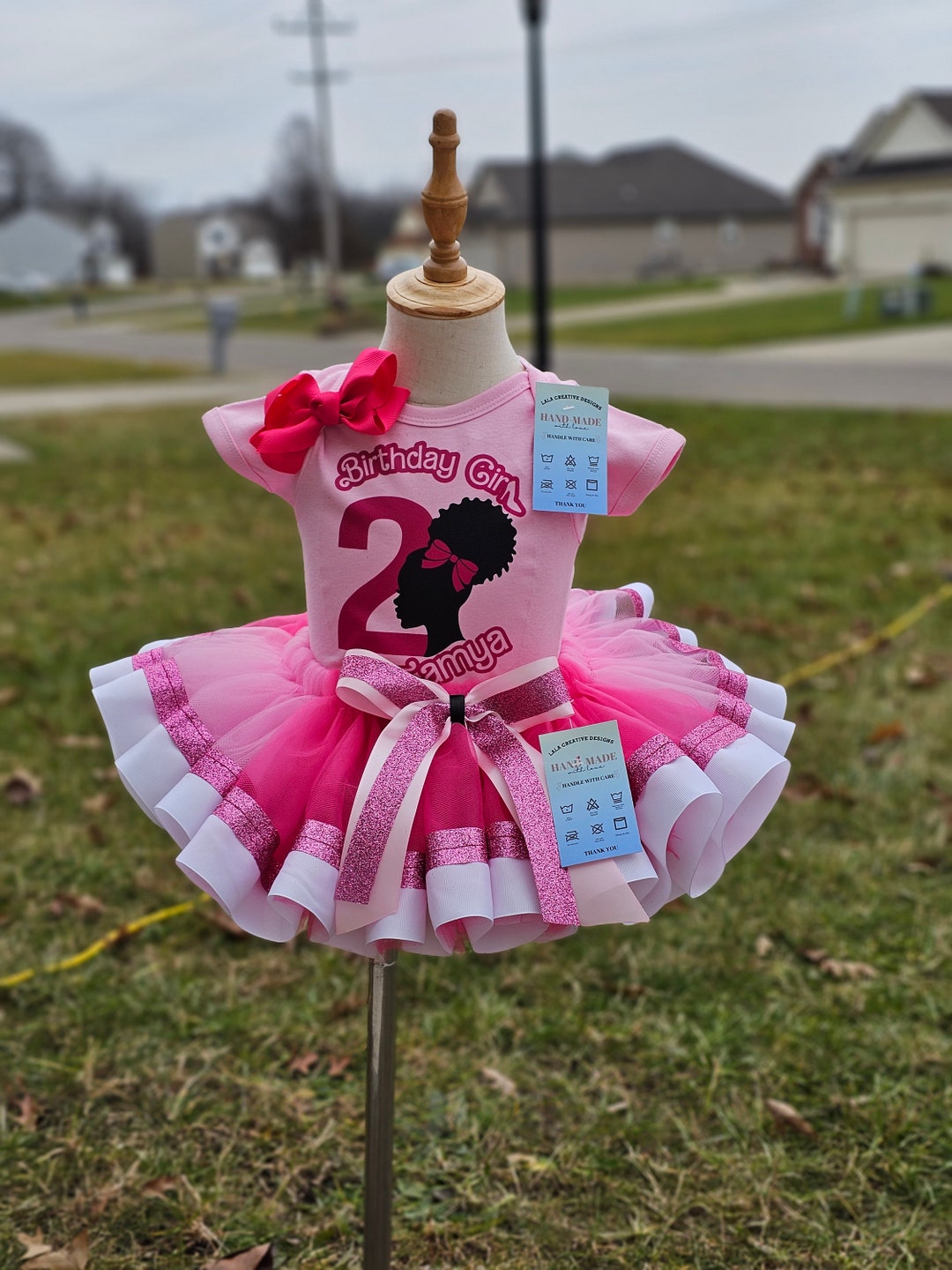 Black Barbie, Pink Princess Tutu Outfit, Todler Tutu, Kid's Birthday ...