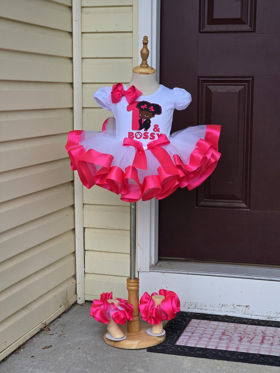 Bossy Baby Birthday Tutu Outfit: Custom Name, White & Black Tutu Set - Etsy