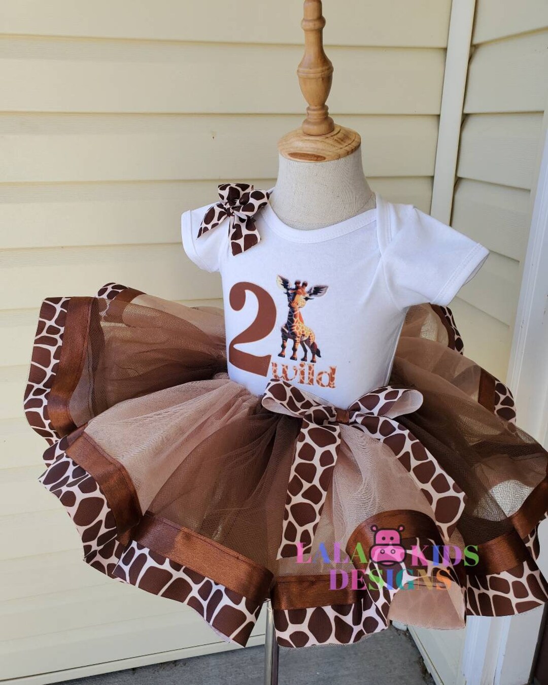 Giraffe Tutu Set, Giraffe Outfit, Kid's Birthday Tutu With Name, Brown ...