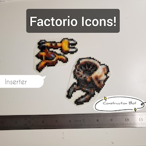 Factorio Icon Pixel Art as Magnets, Keychains - Gear Science Logistics ...