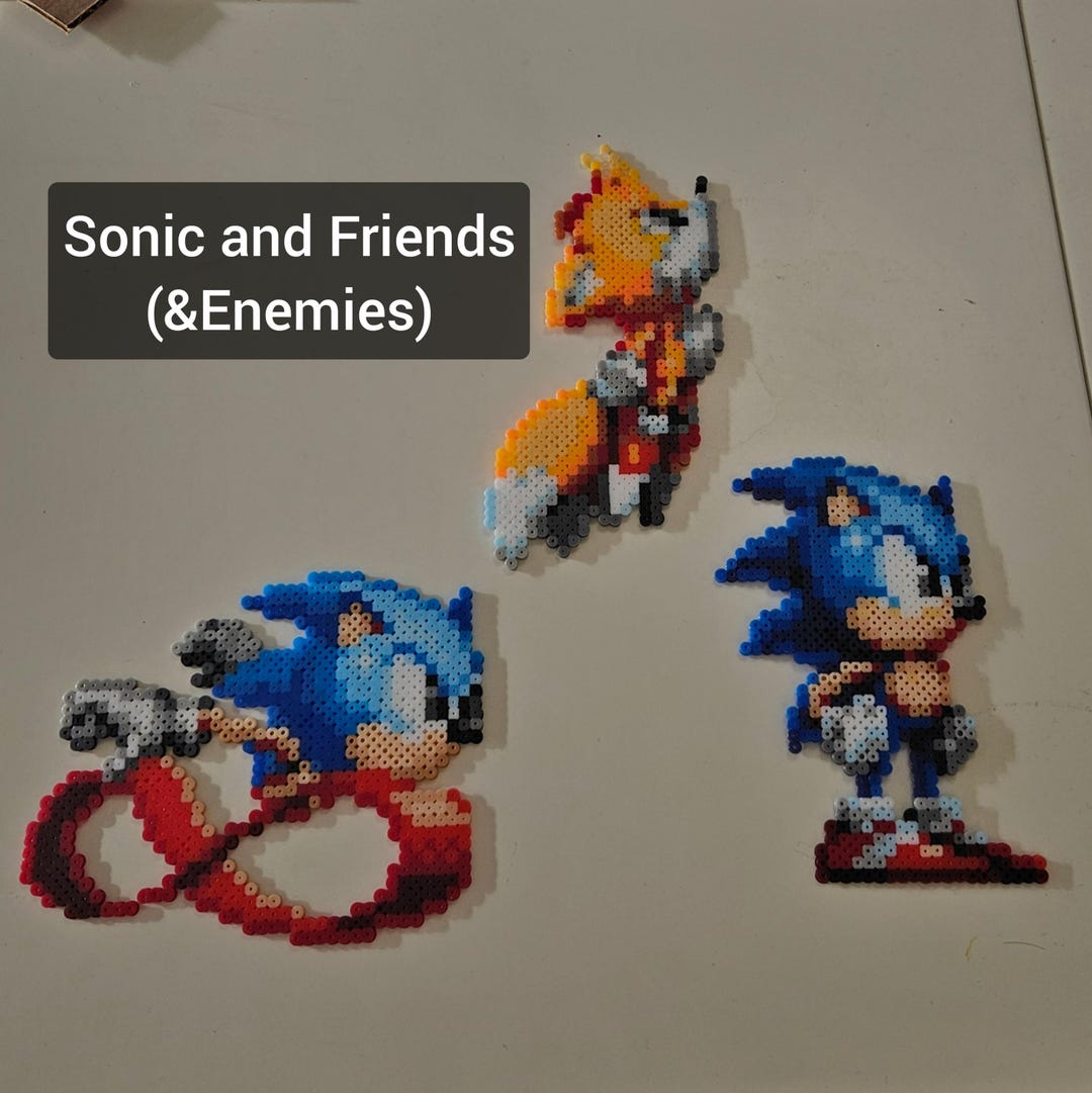 Sonic and Friends Enemies Bead Sprites Knuckles , Ray, Tails , Super ...