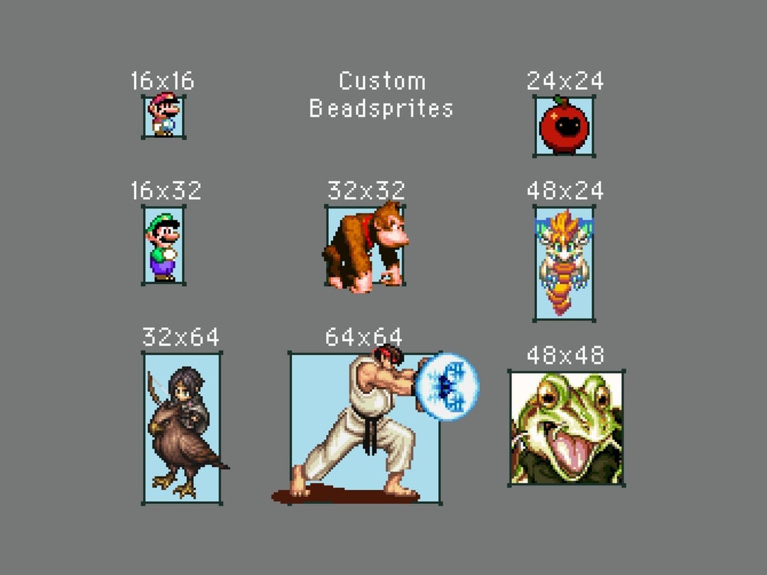 Custom Beadsprites Magnets 8bit, 16bit, 32bit Pixel Art as Artkal Bead ...