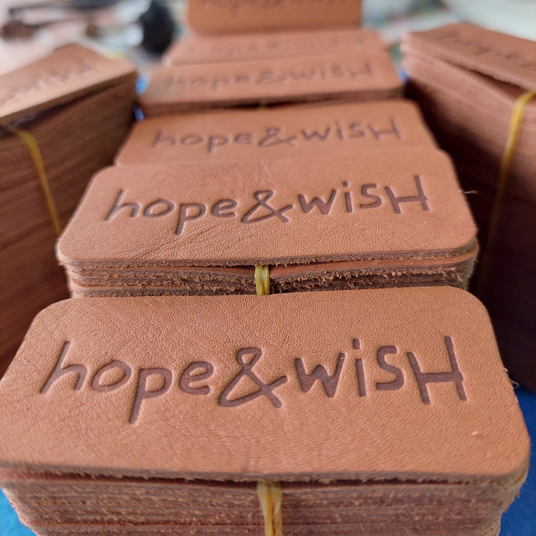 100 Leather Tags, Leather Labels, Personalized Leather Patch, Custom ...