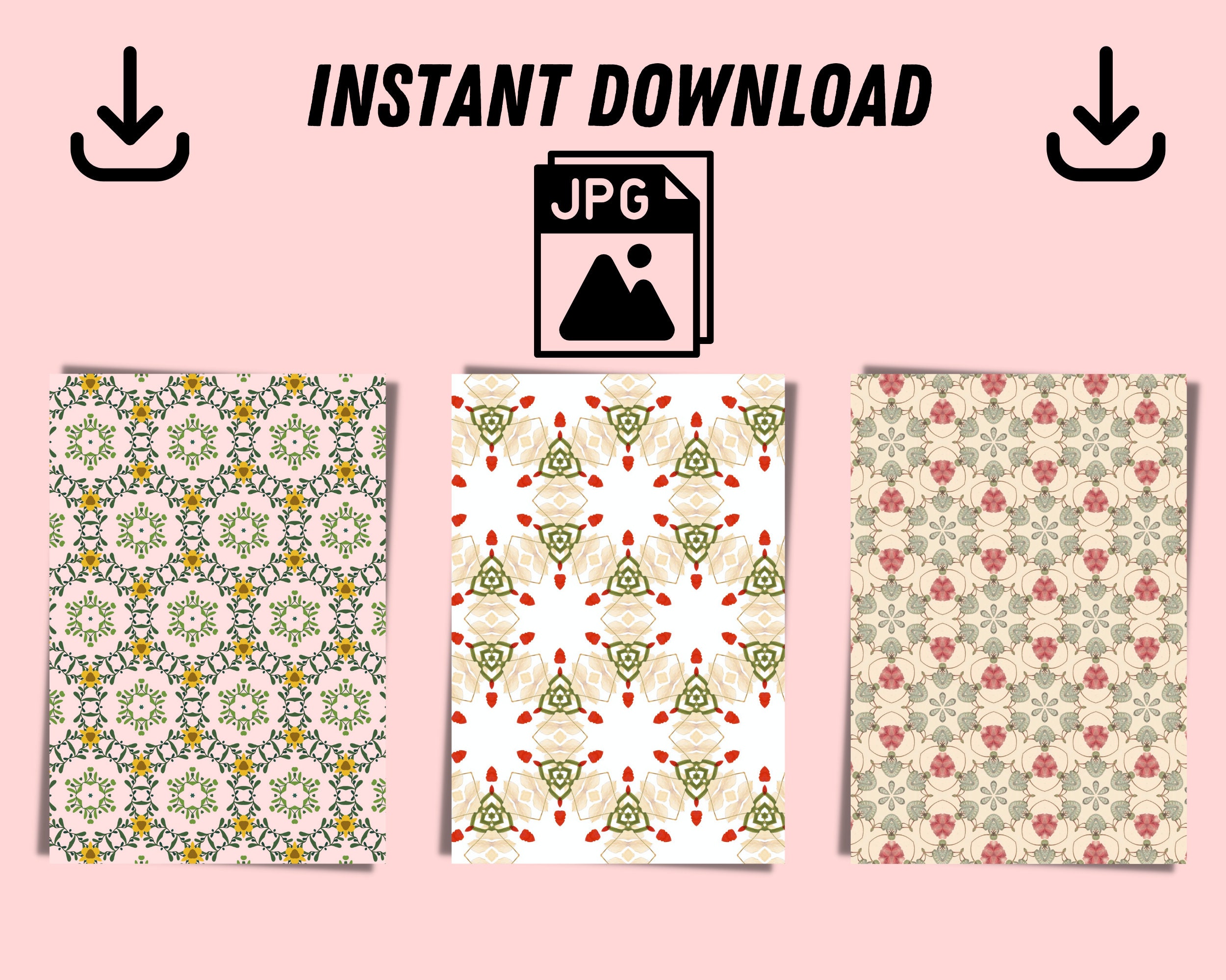 10 Digital Paper Flowers Seamless Pattern Printable Digital - Etsy