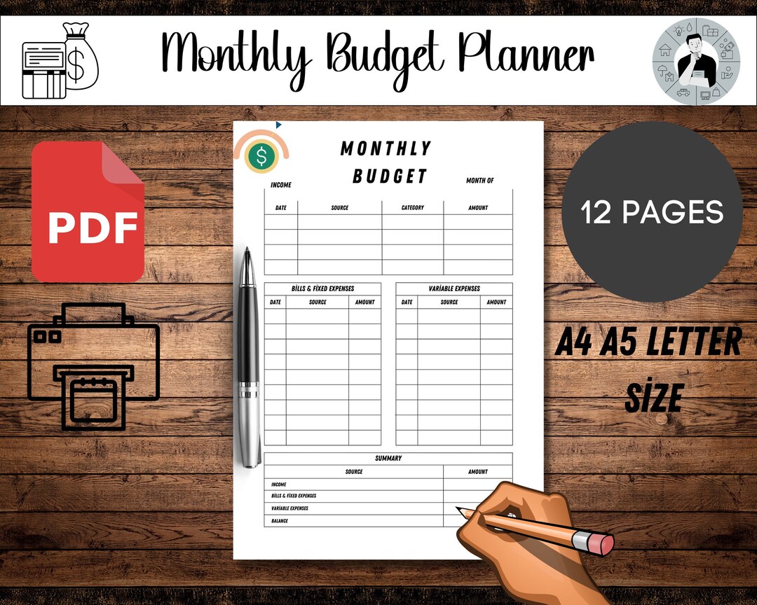 Digital Budget Planner, Printable and Fillable Budget Planning, Instant ...