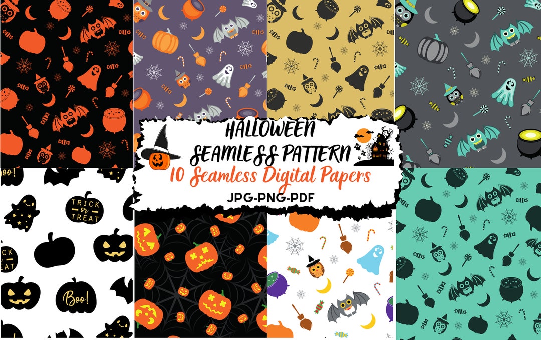 Digital Paper Pack, Halloween Background, Personalized Seamless ...