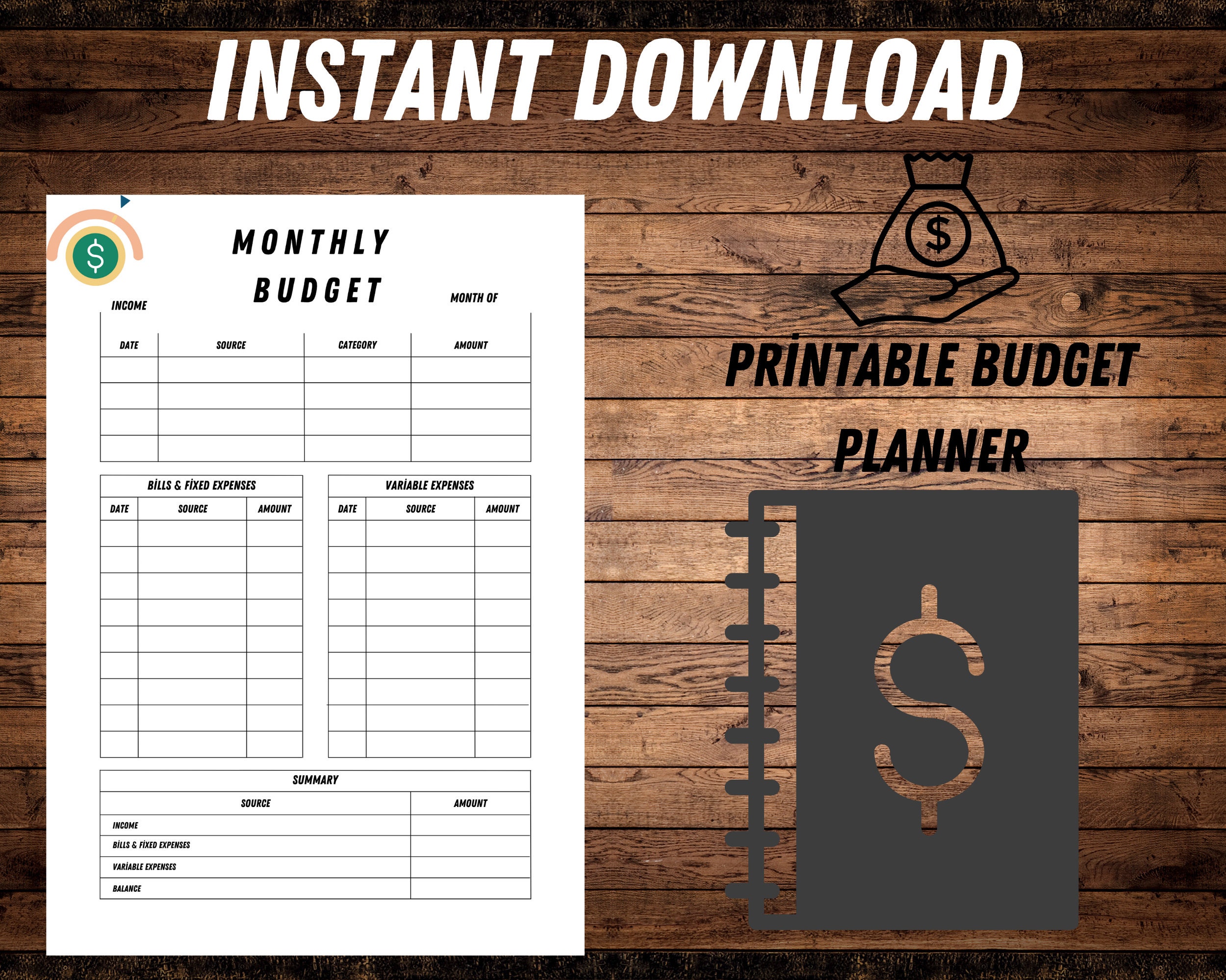 Digital Budget Planner, Printable and Fillable Budget Planning, Instant ...