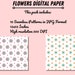 10 Digital Paper, Flowers Seamless Pattern, Printable Digital Paper ...