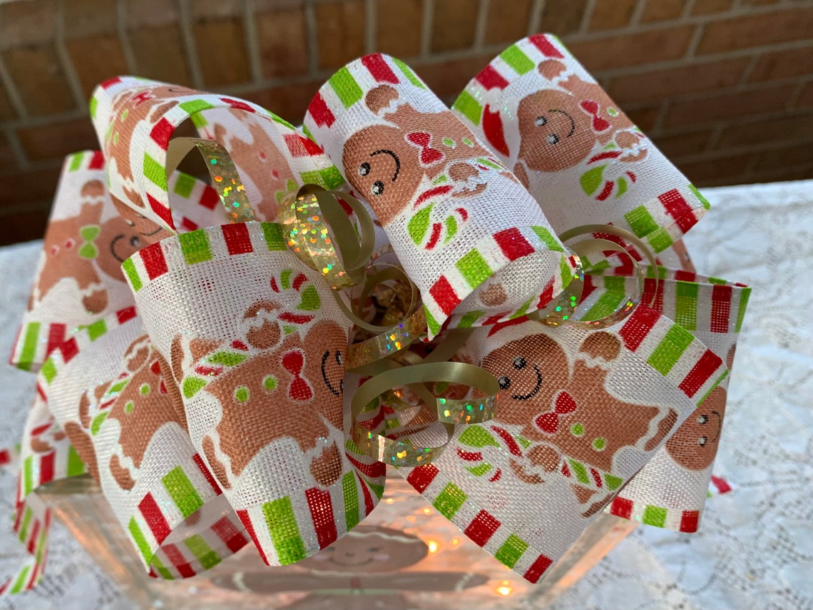 Hand Painted Gingerbread Glass Block Light, Signed, With Strand of 20 ...