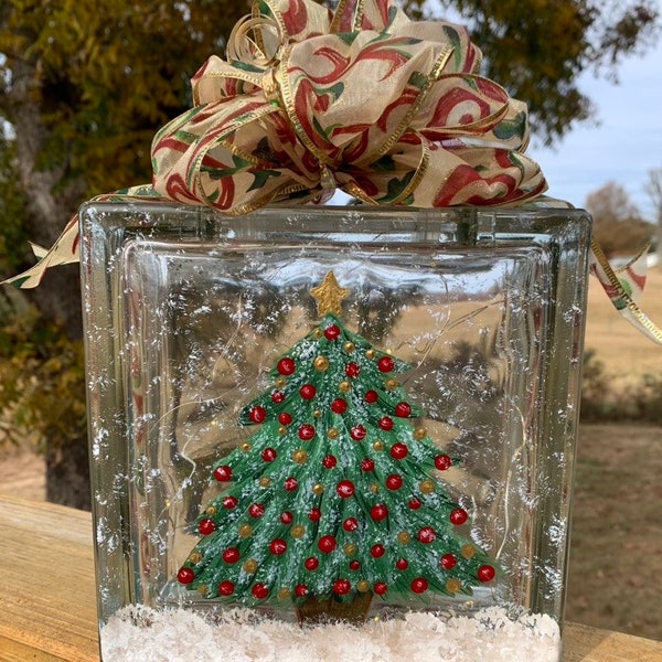 Hand Painted Glass Block - Etsy