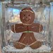 Hand Painted Gingerbread Glass Block Light, Signed, With Strand of 20 ...