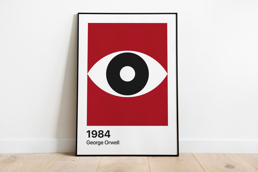 1984 Poster, George Orwell, Retro Wall Art, Vintage, Minimalist, Book ...