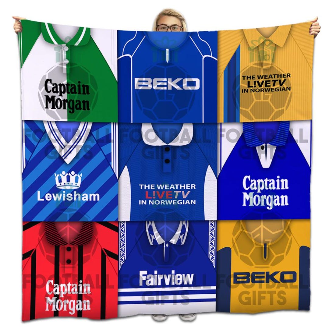 Millwall Classic Kits Montage Retro Shirt Fleece Blanket / Throw Great ...
