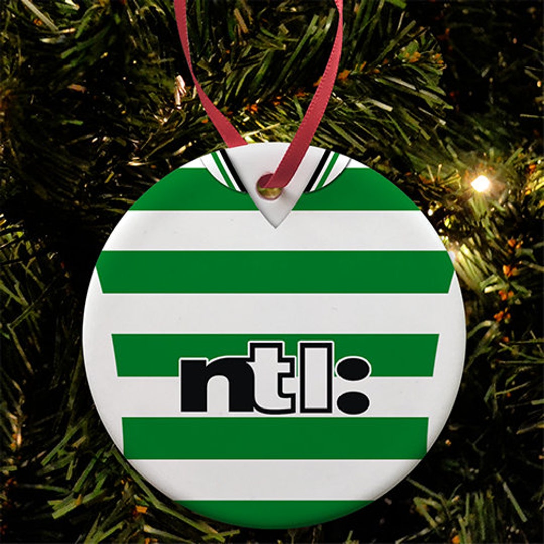 Celtic 2002 Retro Home Shirt Kit Christmas Tree Decoration Bauble Flat ...