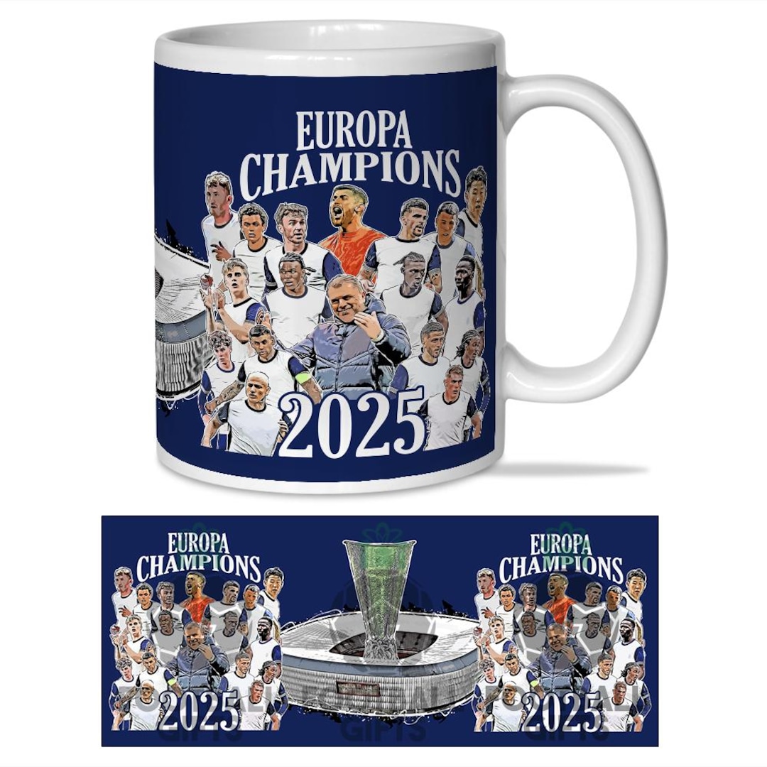 Spurs Champions of Europa 2025 Mug Cup Top Quality Great Spurs Fans ...